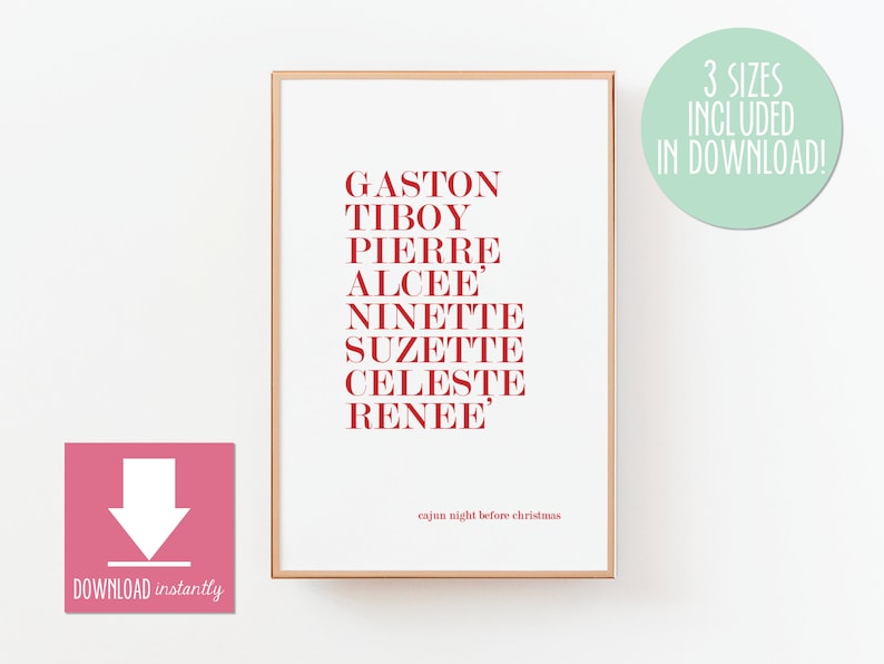 Printable Cajun Night Before Christmas, 8 Cajun Reindeer: Instant ...