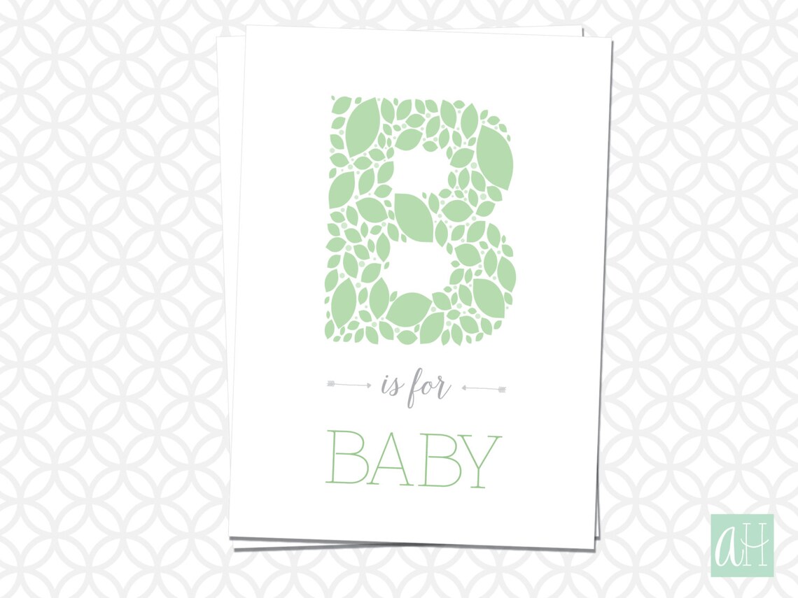 Printable B is for Baby 5in X 7in Sign: Instant Download - Etsy