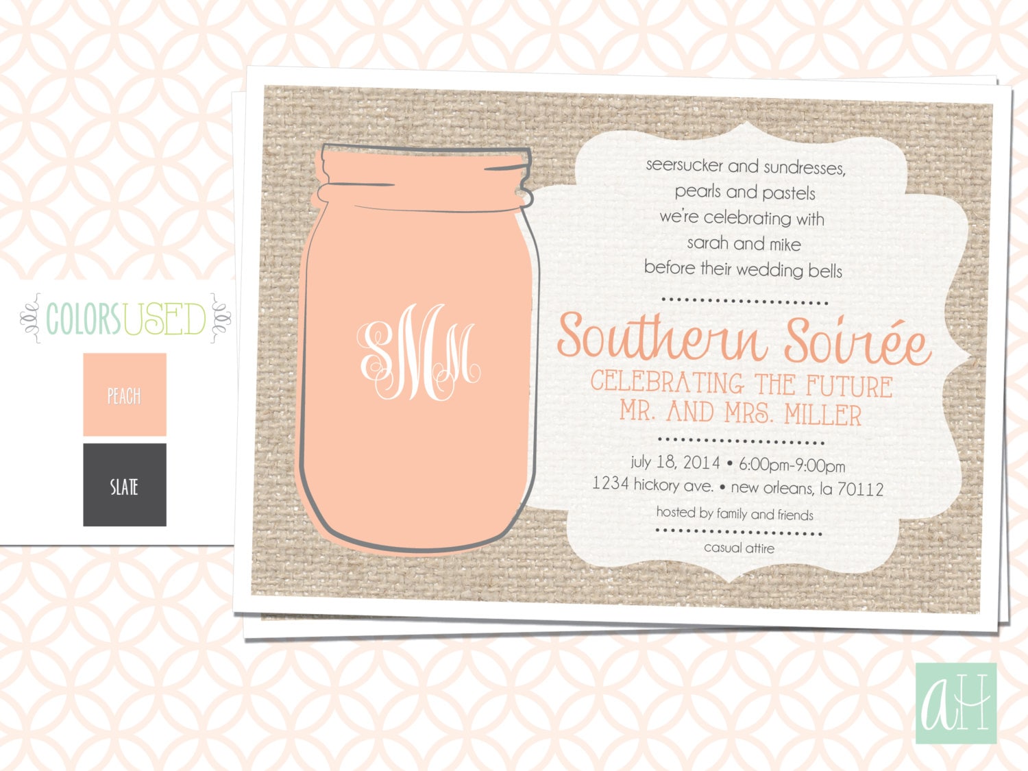 Blank Mason Jar Invitations