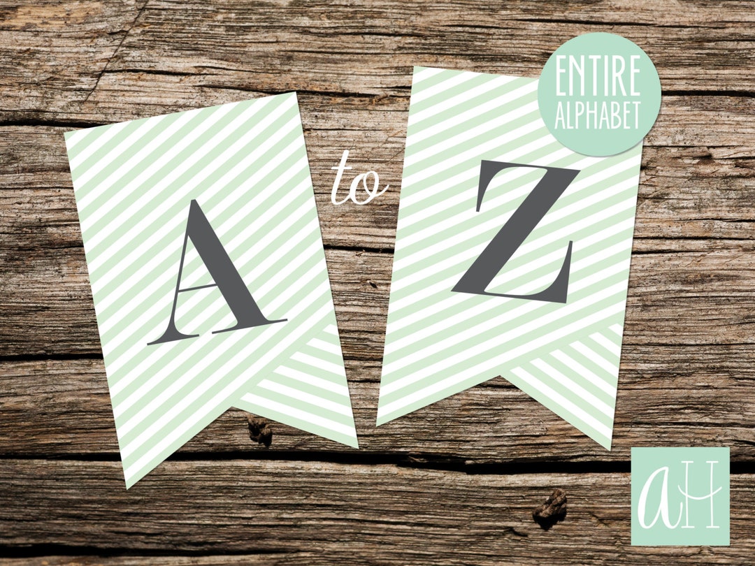 Printable Pennant Banner That Includes Entire Alphabet: Light Green ...