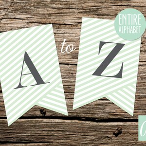 Printable Pennant Banner That Includes Entire Alphabet: Light Green ...