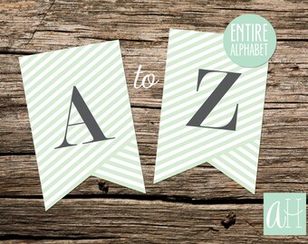 Printable Pennant Banner That Includes Entire Alphabet: Red - Etsy