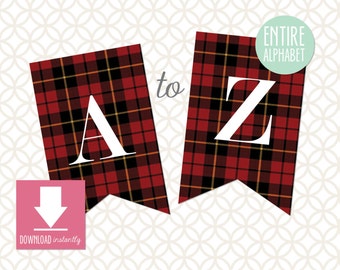 Printable Pennant Banner That Includes Entire Alphabet: Green - Etsy