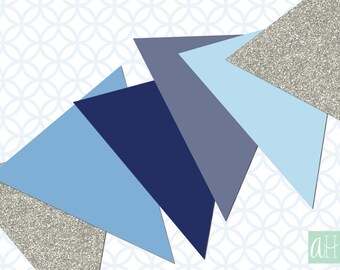 Printable n Pennant Banner: Instant Download Navy - Etsy