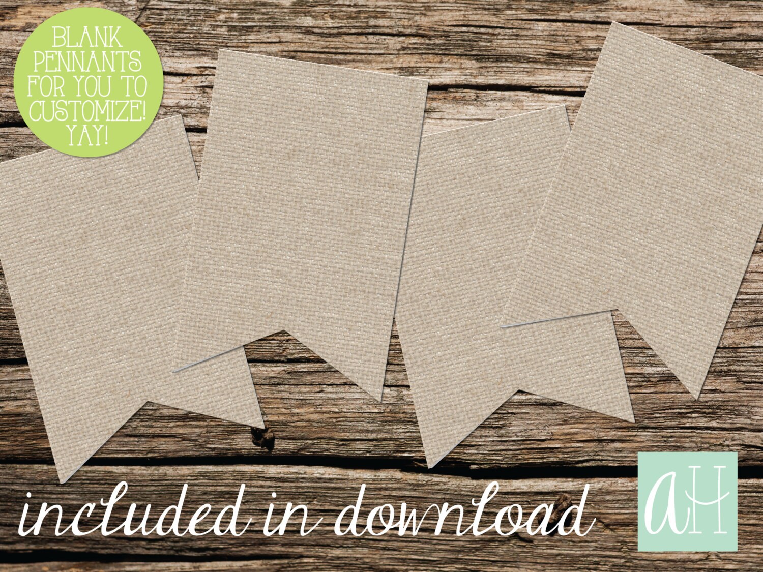 Printable Pennant Banner That Includes Entire Alphabet: Burlap Style ...