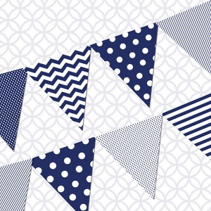 Printable Assorted Pennant Flag Banner: Navy (instant Digital Download ...
