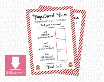Judging Sheet for Gingerbread House Contest - Etsy