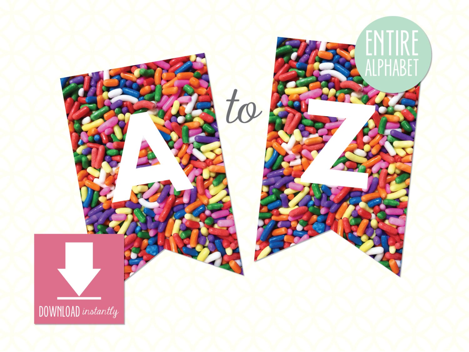 Printable Pennant Banner that includes entire alphabet | Etsy