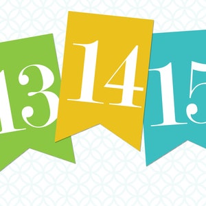 Printable Pennant Banner That Includes Numbers 10 Through 20: Colorful ...