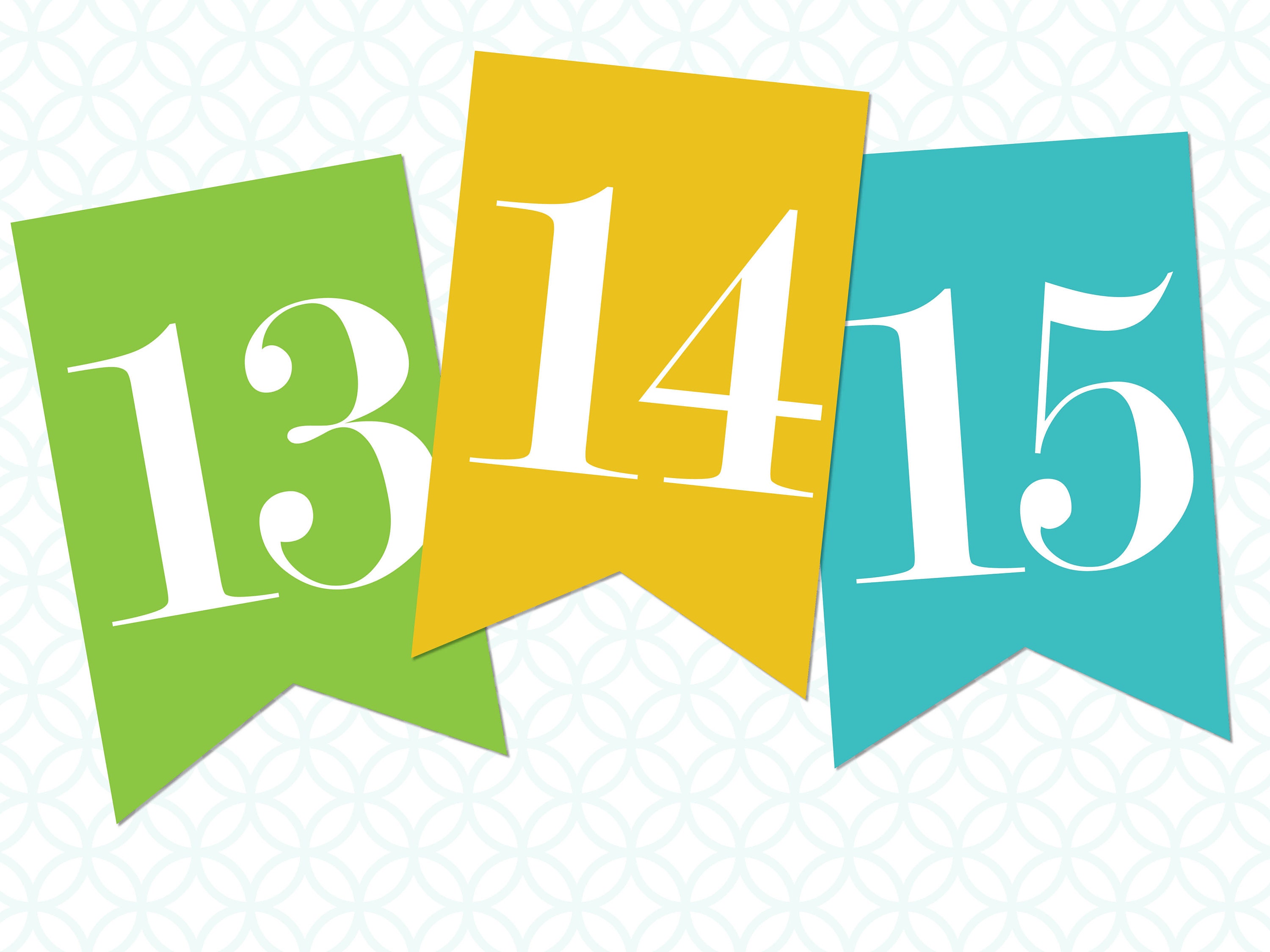 Printable Pennant Banner That Includes Numbers 10 Through 20: Colorful ...