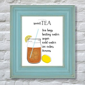 Printable Southern Sweet Tea Recipe Sign: Instant Download as an 8.5in ...