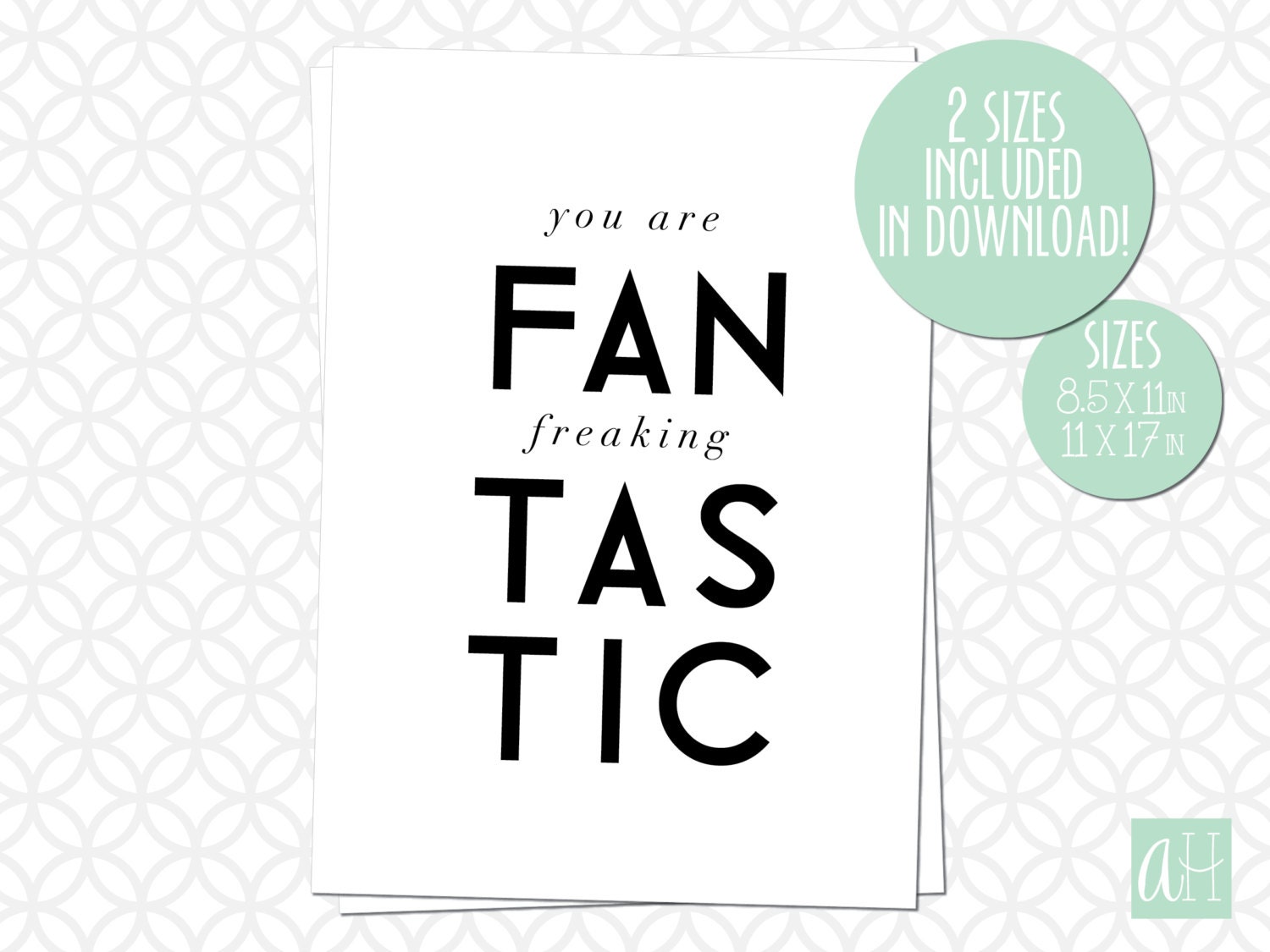 Printable Fan Freaking Tastic Sign: Instant Download as 11in X 17in AND ...