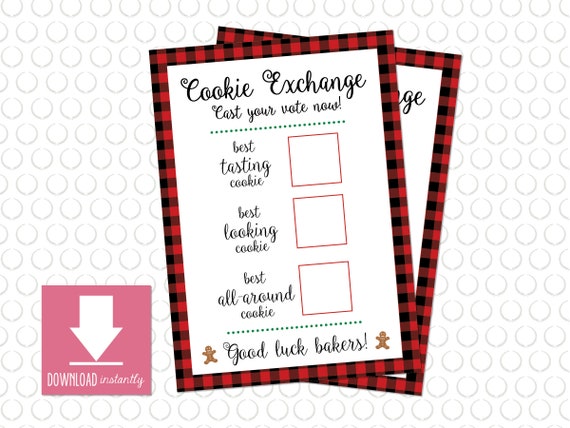 Cookie Exchange Voting Ballot Card for Christmas Party Bake | Etsy