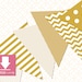 Printable Assorted Pennant Flag Banner: Gold (instant Digital Download ...
