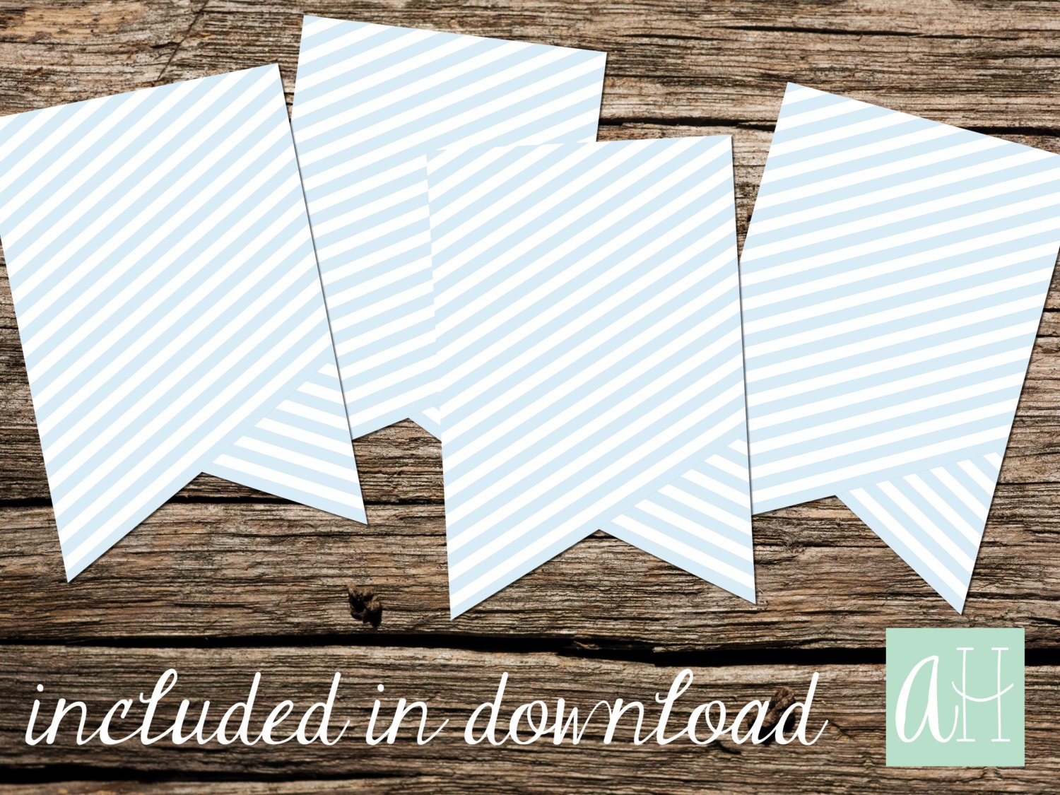 Printable Pennant Banner That Includes Entire Alphabet: Light Blue ...