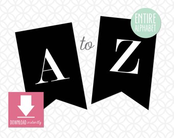 Printable Pennant Banner That Includes Entire Alphabet: | Etsy
