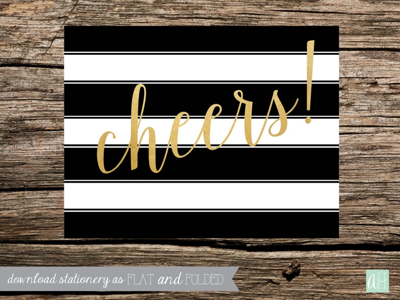 Printable Cheers Stationery: Instant Download as Flat and - Etsy