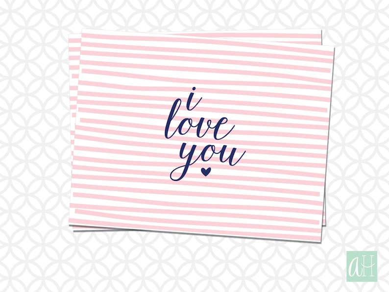 Printable I Love You Stationery: Instant Download as Flat and Folded ...