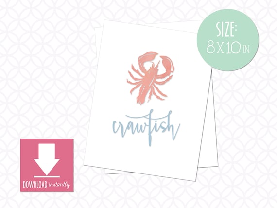 Printable Crawfish Sign 8in X 10in: Instant Download - Etsy