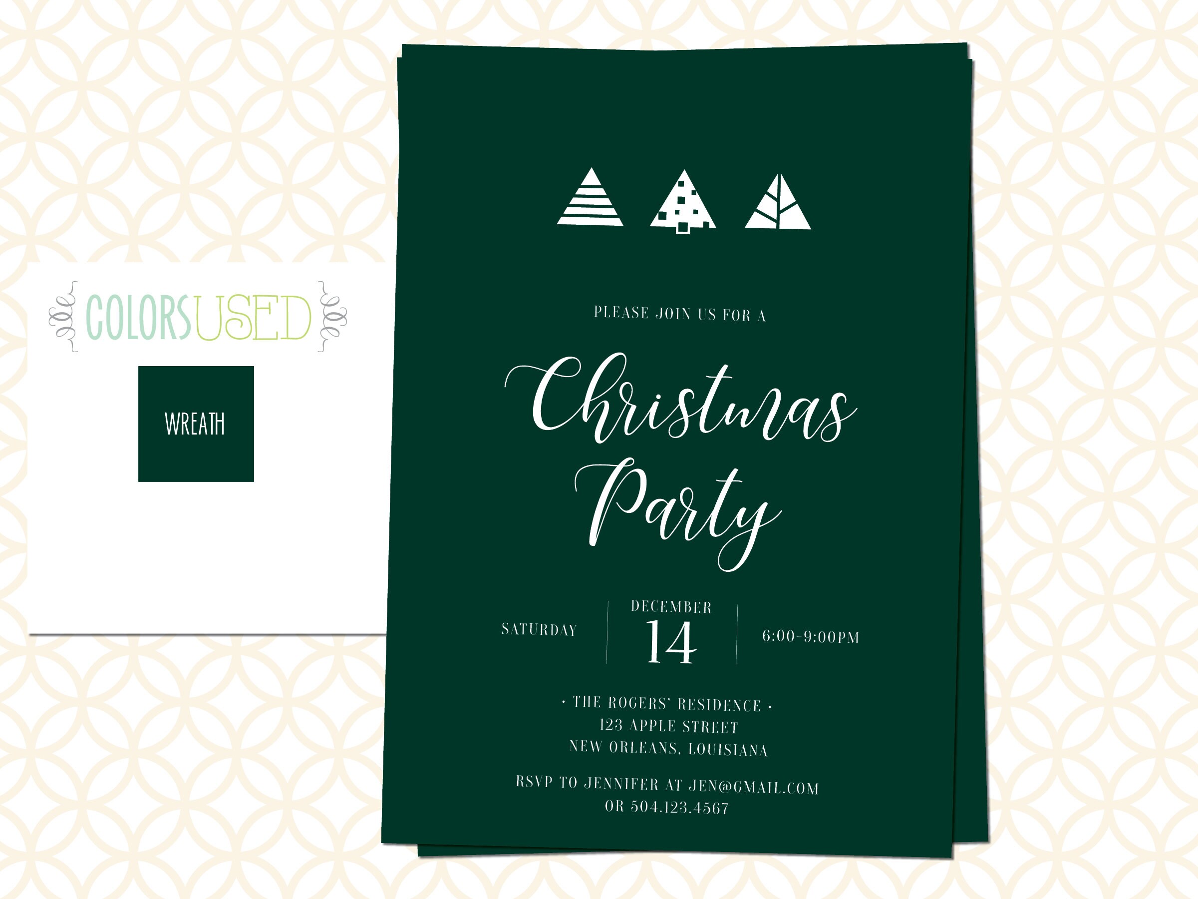 Printable CHRISTMAS PARTY Invitation, Holiday Party, Customizable, 5in ...