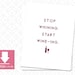 Printable Stop WHINING. Start WINE-ING. Card: Instant Download as Flat ...