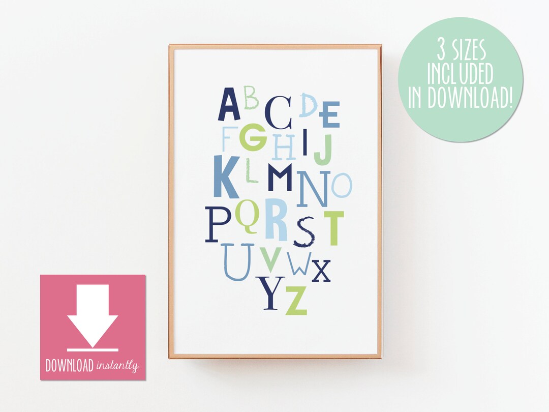 Alfabeto imprimible: Descarga instantánea 8,5 x 11 pulgadas, 11 x 17 ...
