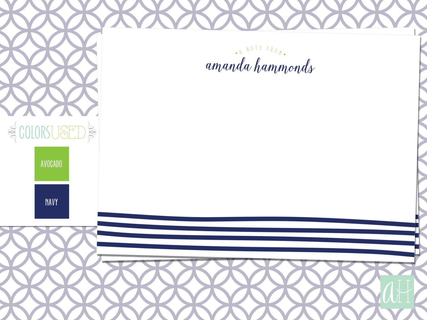 Printable 5in X 7in Stationery: Customizable Colors and Name - Etsy