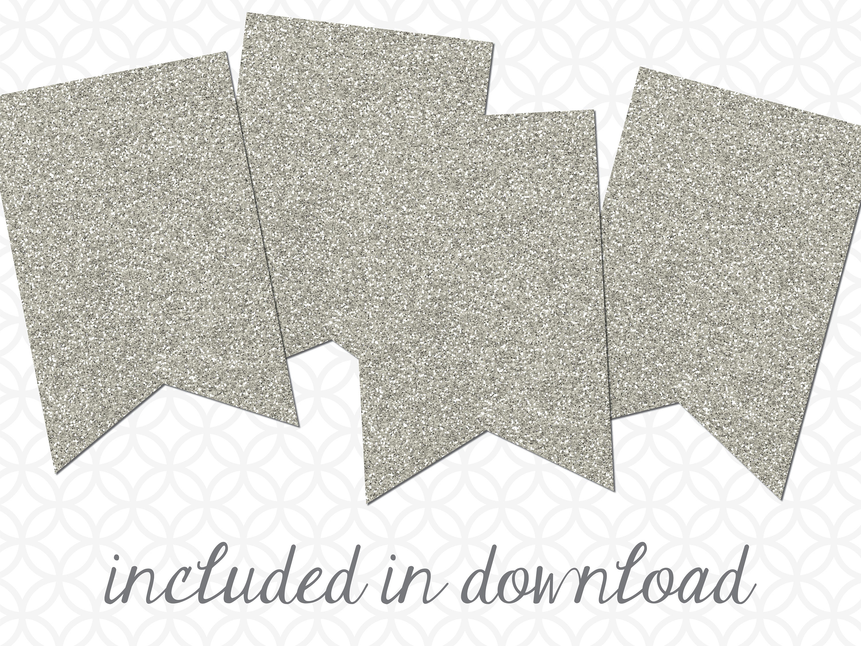 Printable Pennant Banner That Includes Numbers 0 Through 9: Silver ...
