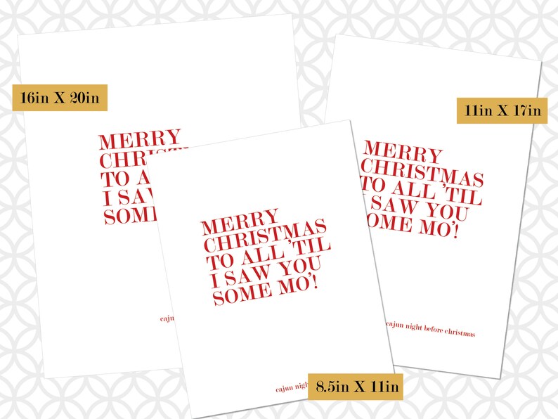 Printable Cajun Night Before Christmas: Download 8.5in X 11in, 11in X ...