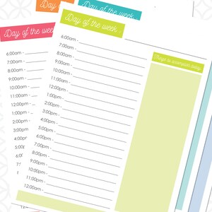 Printable Hourly Schedule, Plan for Your Day, Hourly Breakdown, Daily ...