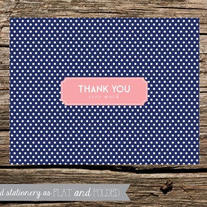 Printable Polka Dot Thank You Card: Instant Download as Flat and Folded ...