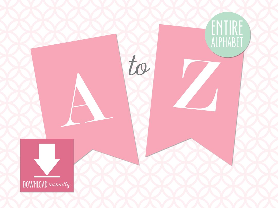 Printable Pennant Banner That Includes Entire Alphabet: Lipgloss Pink ...