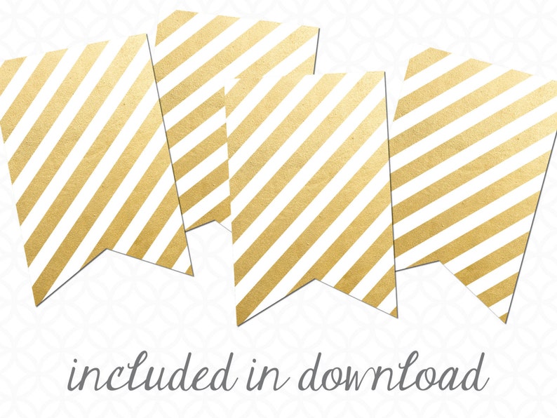 Printable Pennant Banner That Includes Entire Alphabet: Gold - Etsy