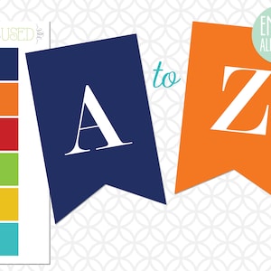Printable Pennant Banner That Includes Entire Alphabet: Colorful Banner ...