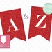 Printable Pennant Banner That Includes Entire Alphabet: Red Glitter ...