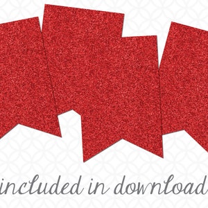 Printable Pennant Banner That Includes Entire Alphabet: Red Glitter ...