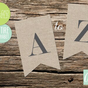 Printable Pennant Banner That Includes Entire Alphabet: Burlap Style ...