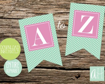 Printable Pennant Banner That Includes Entire Alphabet: Burlap | Etsy