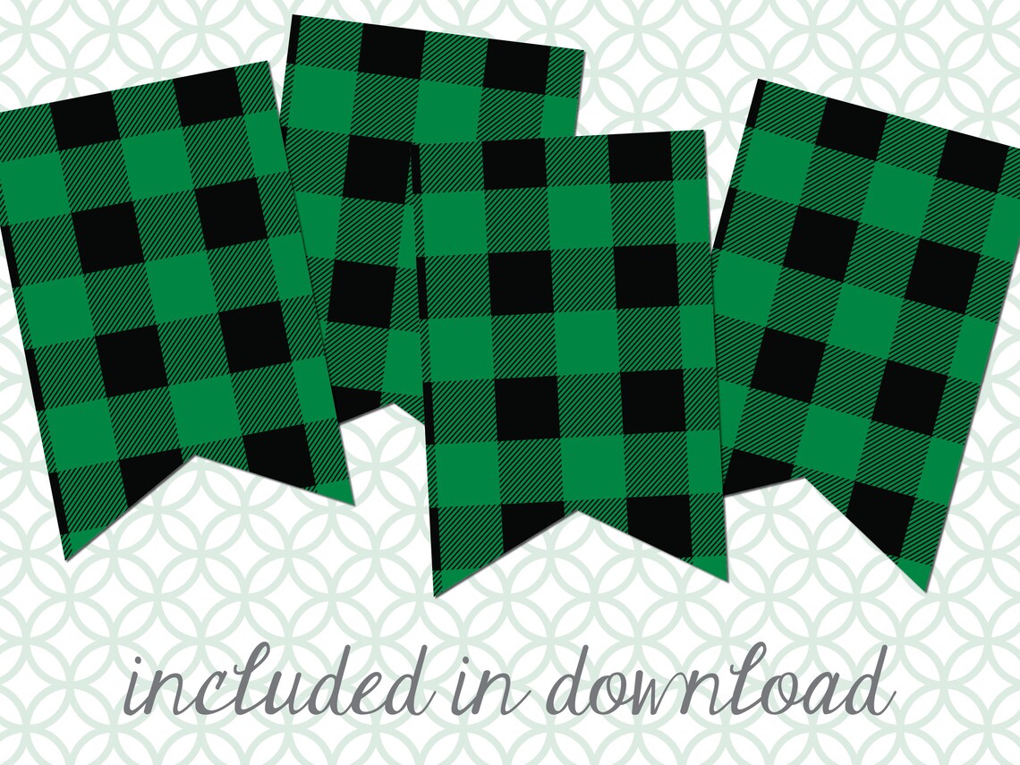 Printable Pennant Banner That Includes Entire Alphabet: Green Buffalo ...