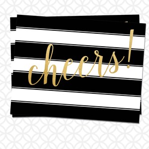 Printable Cheers Stationery: Instant Download as Flat and Folded Option ...