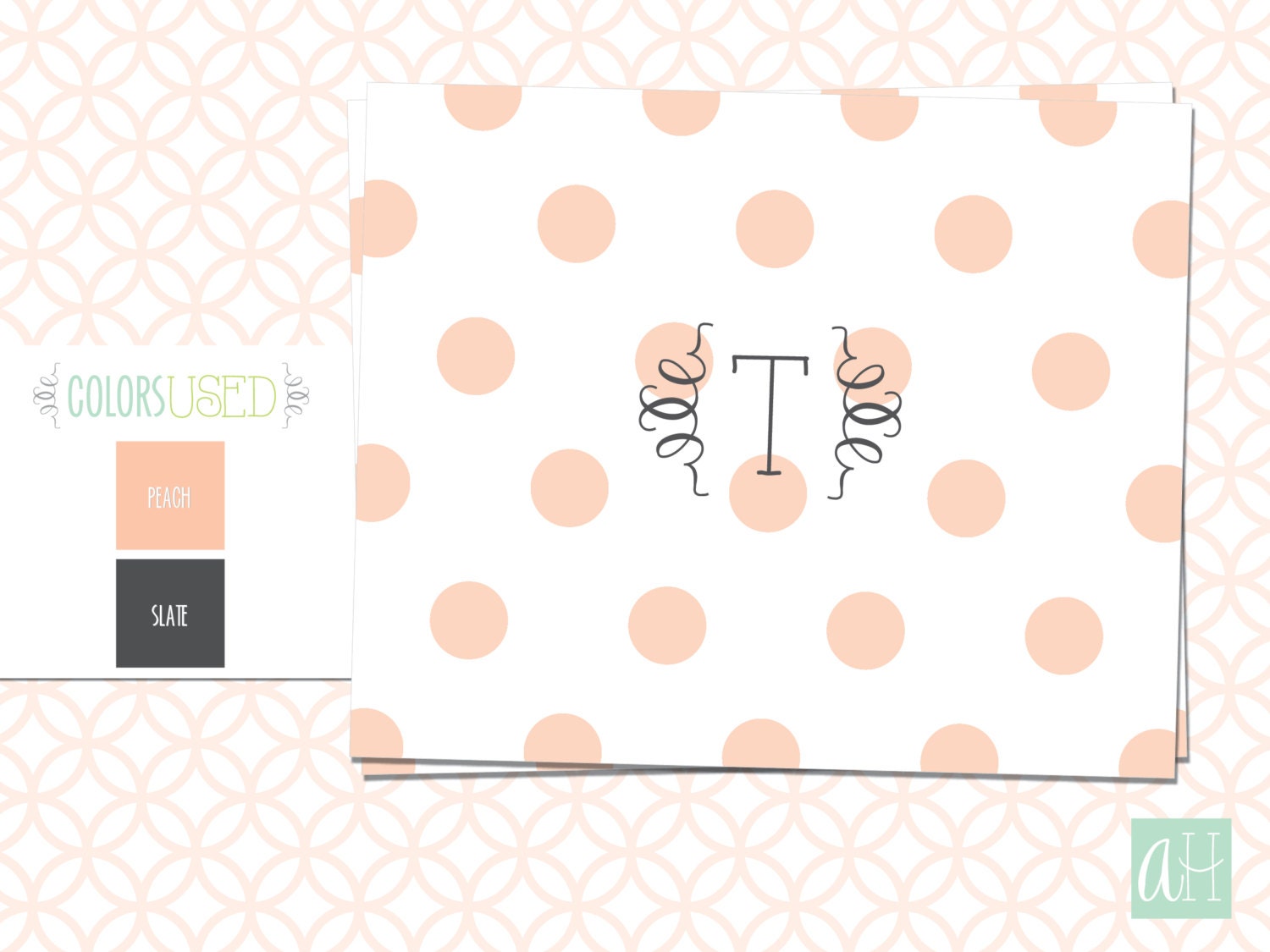 Printable Flat or Folded Polka Dot Stationery: Personalized With Your ...