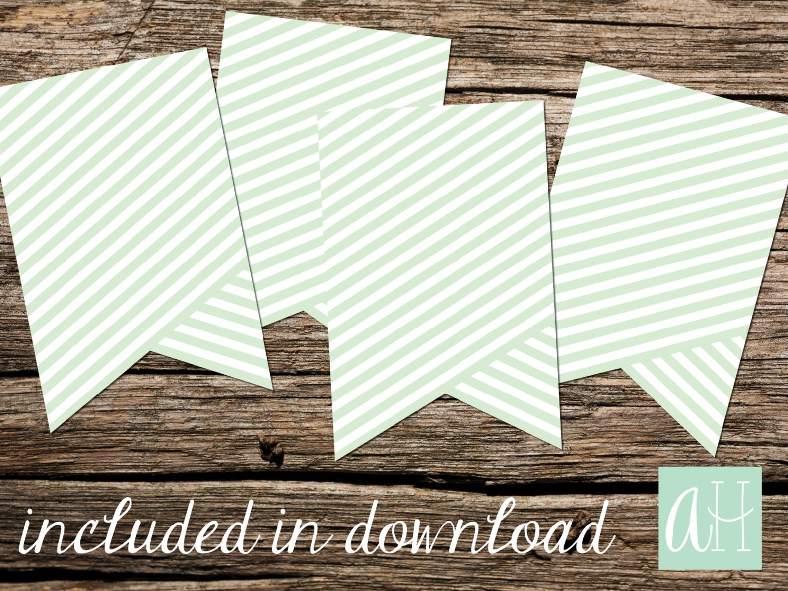 Printable Pennant Banner That Includes Entire Alphabet: Light - Etsy