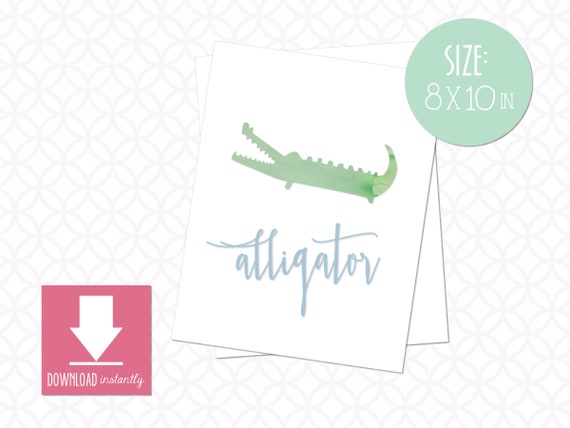 Printable Alligator Sign 8in X 10in: Instant Download - Etsy