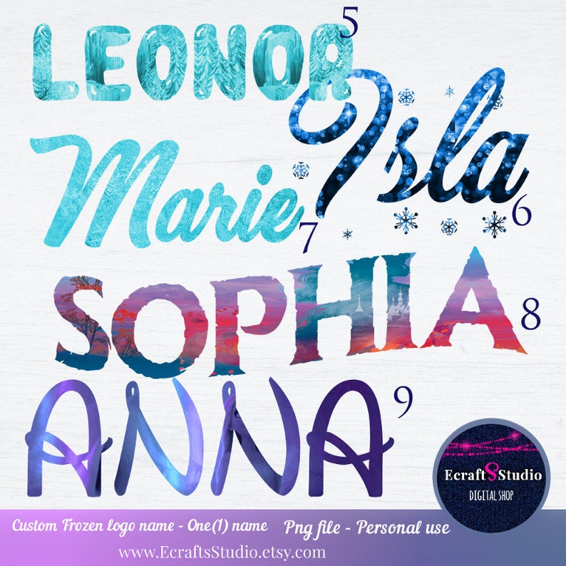 Personalized Frozen Logo Name, Custom Frozen Logo Name, Frozen Inspired ...