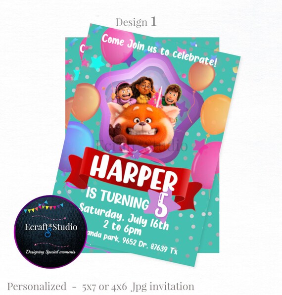 Turning Red Invitation Turning Red Invite Turning Red - Etsy