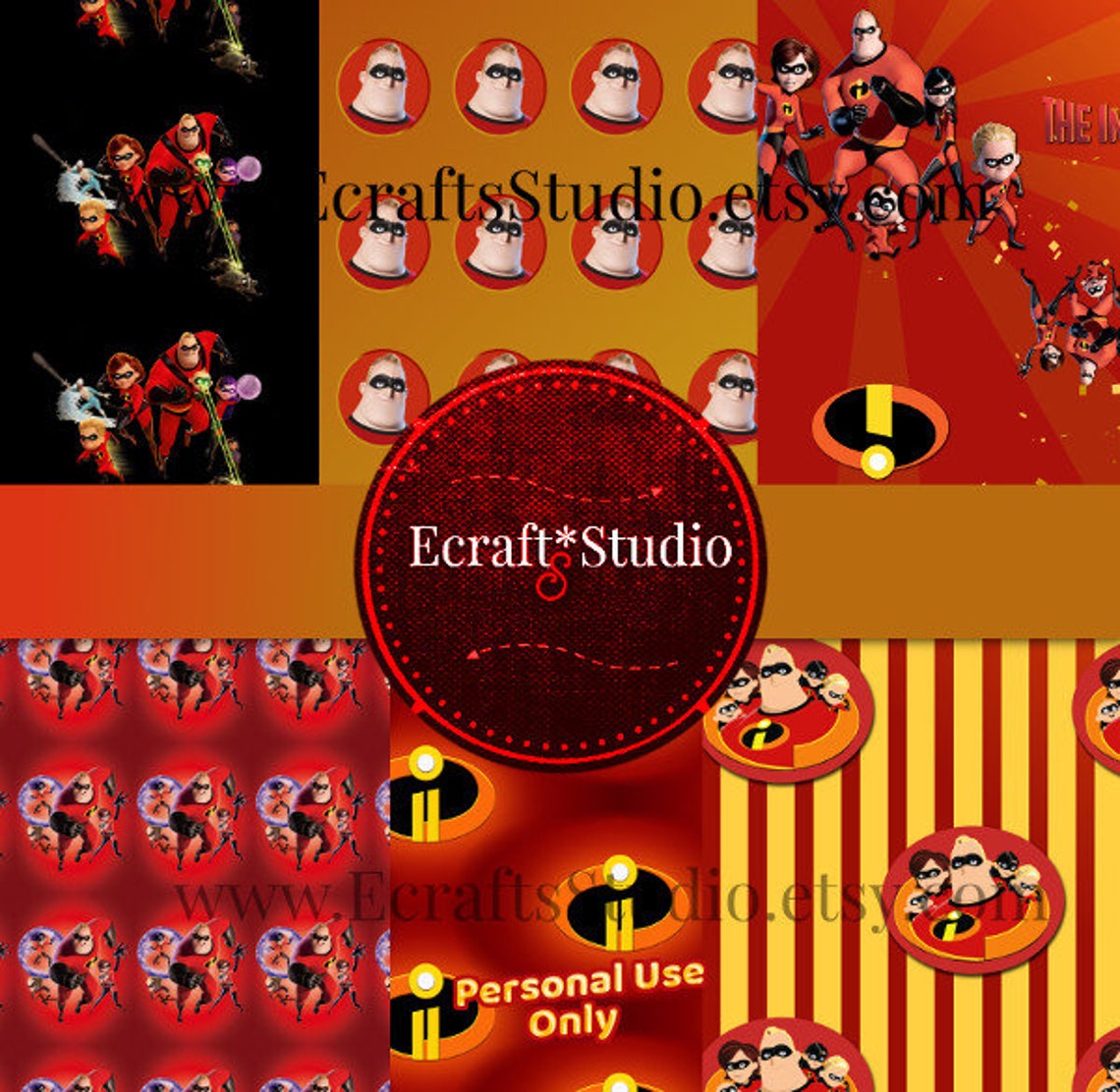 The Incredibles Digital Paper Superhero Digital Paper the Incredibles ...