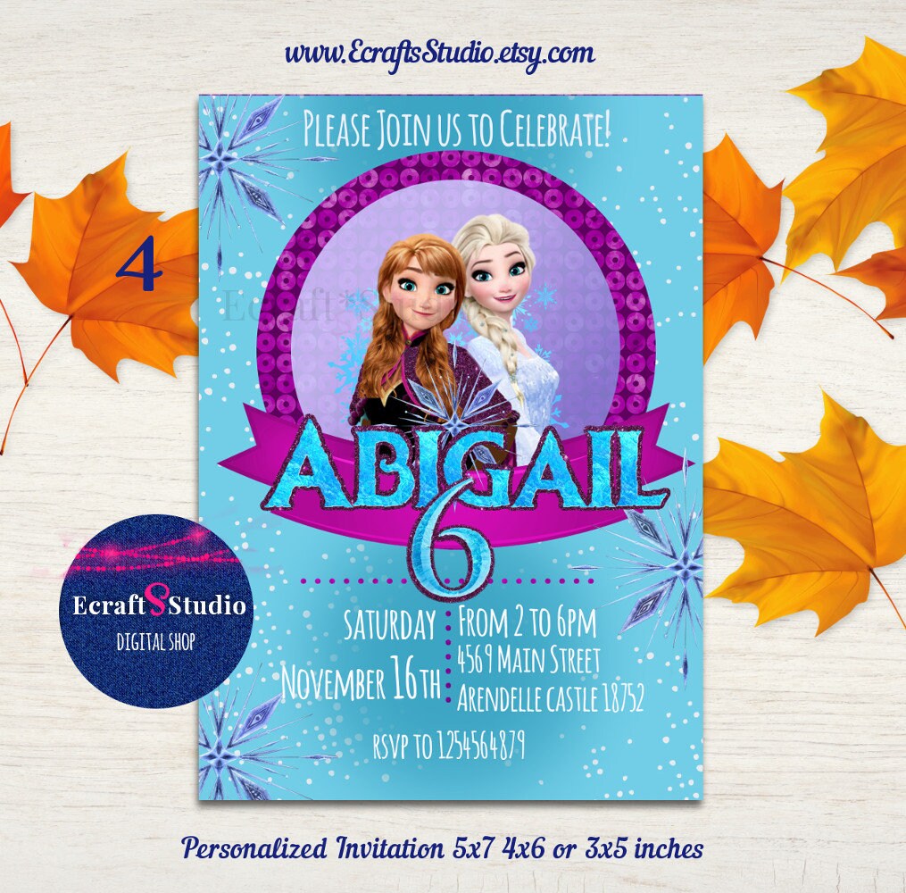 Frozen 2 Invitation Frozen 2 Digital Invitation Frozen 2 Etsy