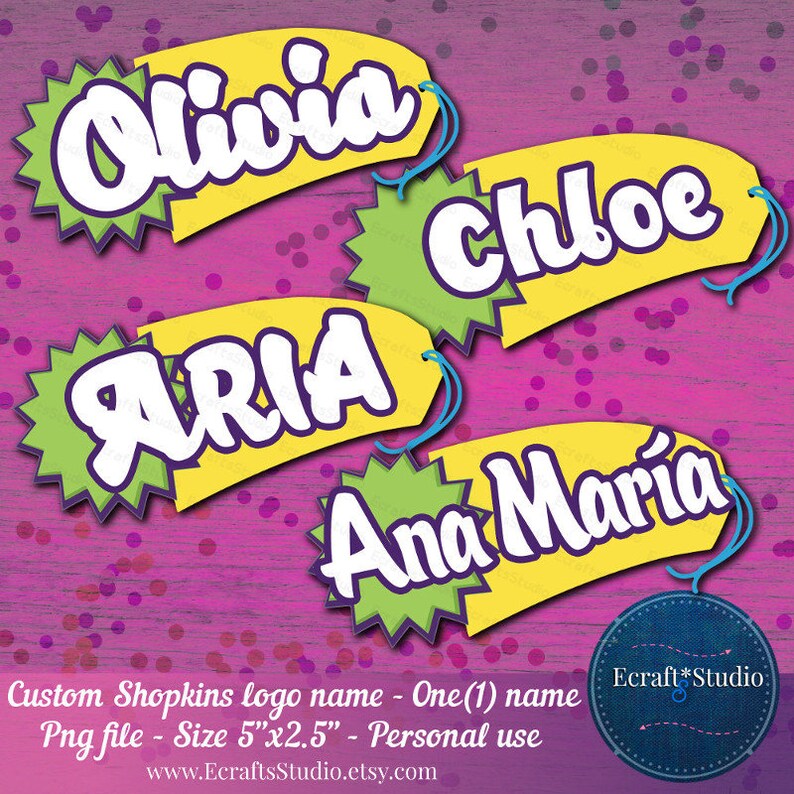 Personalized Shopkins Logo Name, Custom Shopkins Logo Name, Shopkins ...