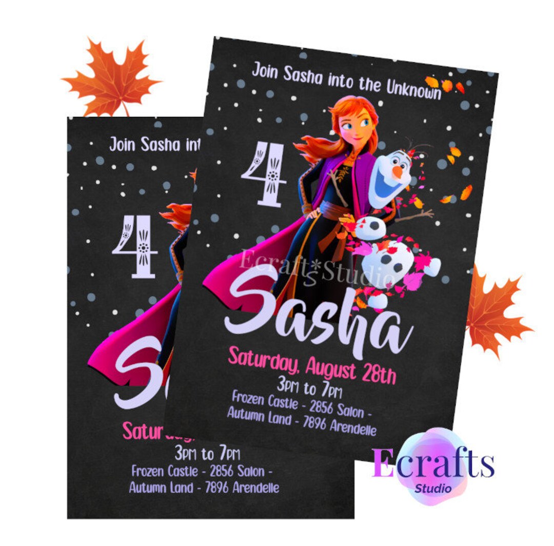 Frozen 2 Invitation Frozen 2 Digital Invitation Frozen Birthday ...