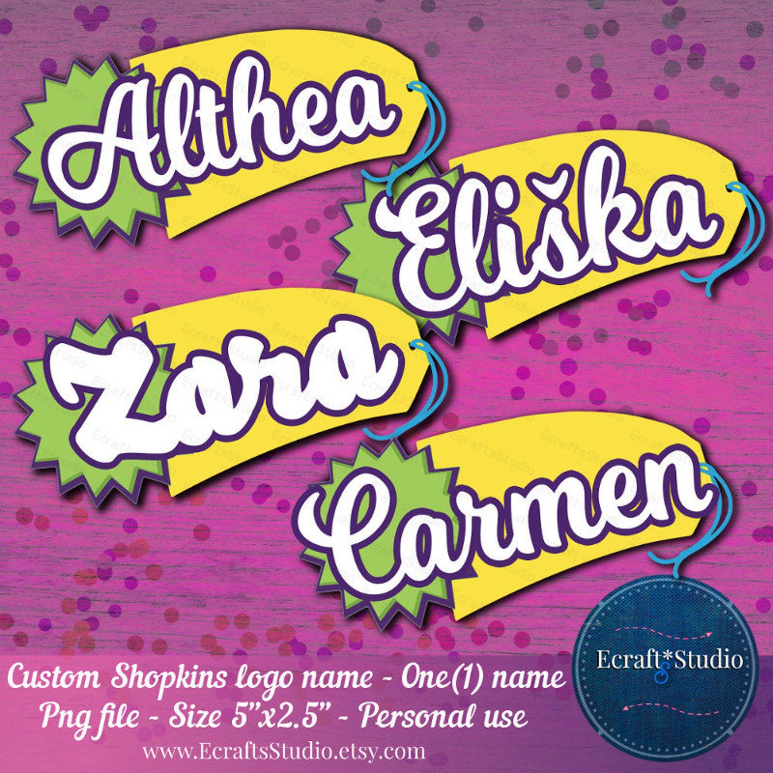 Personalized Shopkins Logo Name, Custom Shopkins Logo Name, Shopkins ...